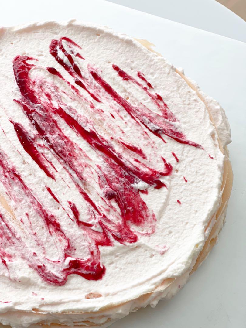 Raspberry lychee rose crepe cake, Food & Drinks, Homemade Bakes on ...