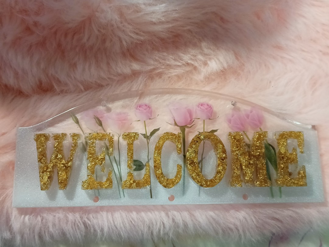 Resin WELCOME, Hobbies & Toys, Stationery & Craft, Handmade Craft on ...