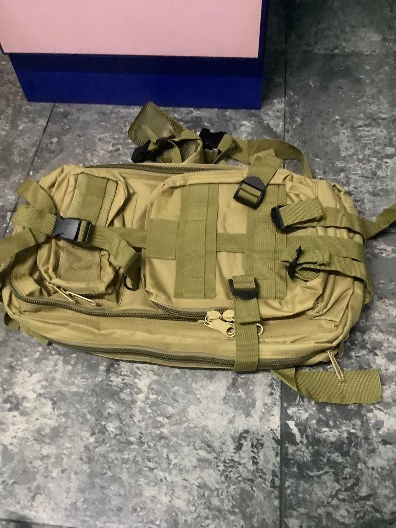 New Saf army tactical bag brown dessert color with original plastic bag ...