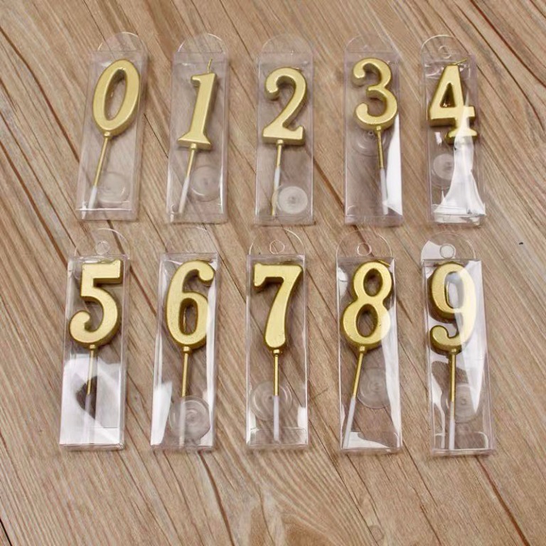 Shiny Gold Number Birthday Candles, Hobbies & Toys, Stationery & Craft ...