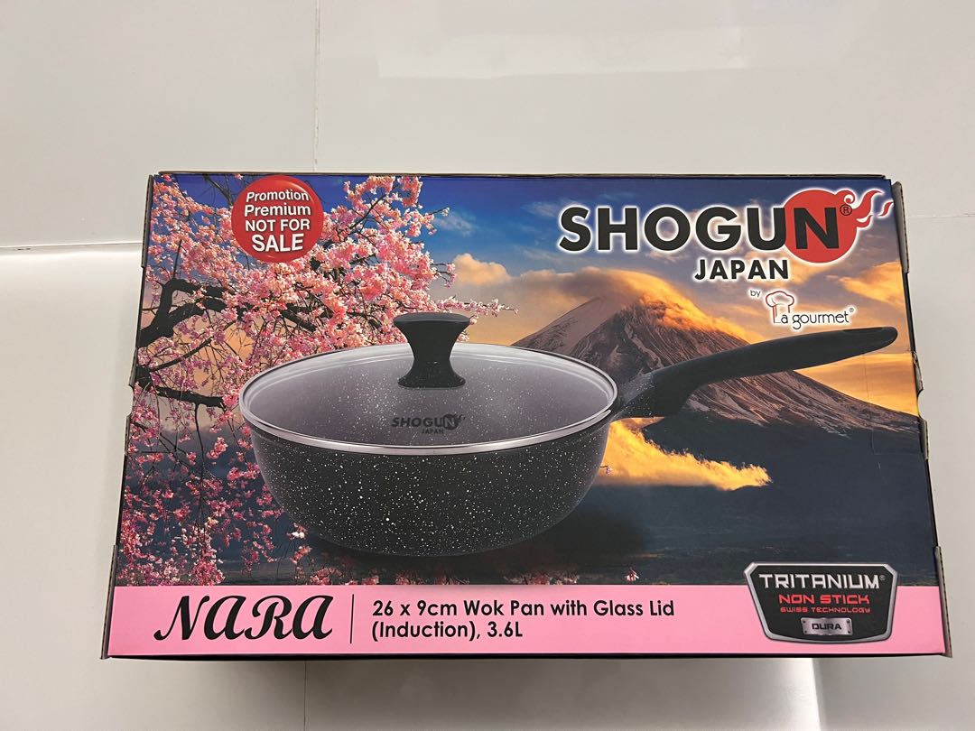 SHOGUN JAPAN Wok Pan with Glass lid, Furniture & Home Living ...