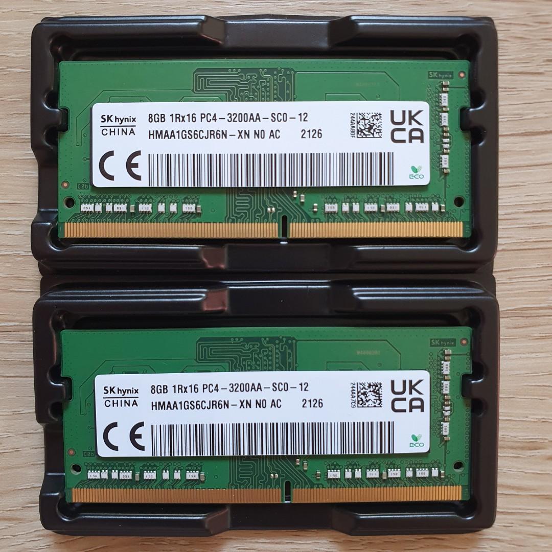 SK Hynix RAM (2x8GB) 3200MHz DDR4 for laptop, Computers & Tech, Parts ...
