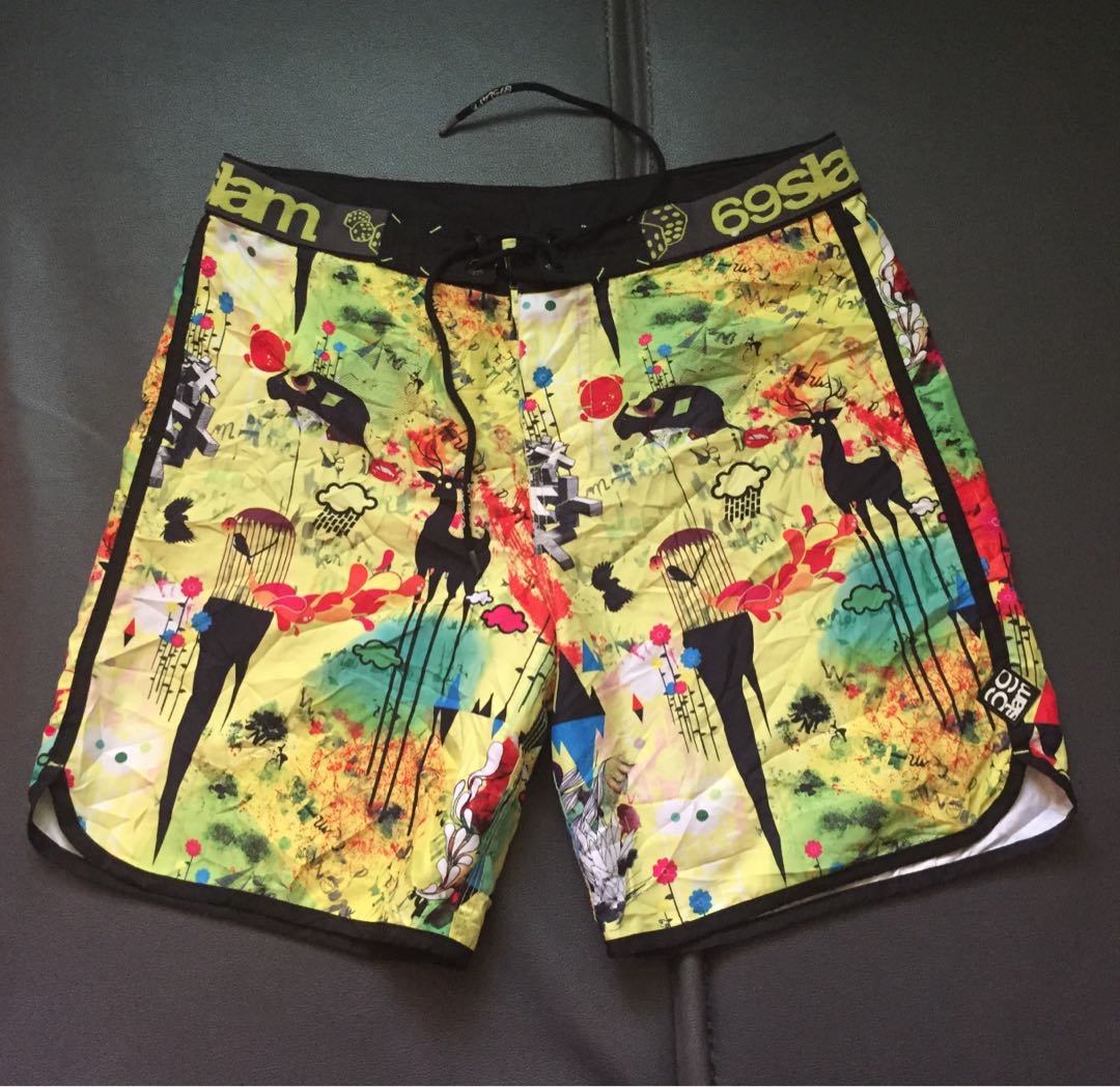 Slam 69 Board short, Men's Fashion, Bottoms, Swim Trunks & Board Shorts ...