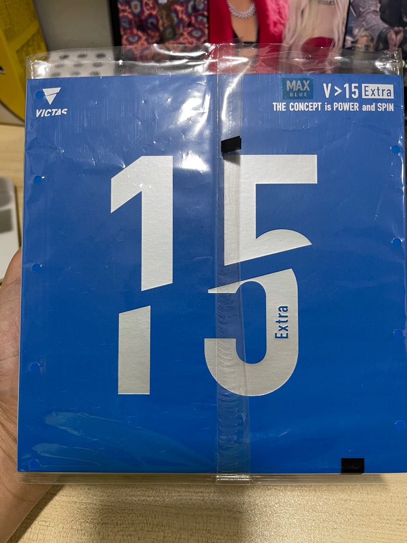 Victas V15 Extra Max Blue color table tennis rubber, Sports Equipment, Sports & Games, Racket ...