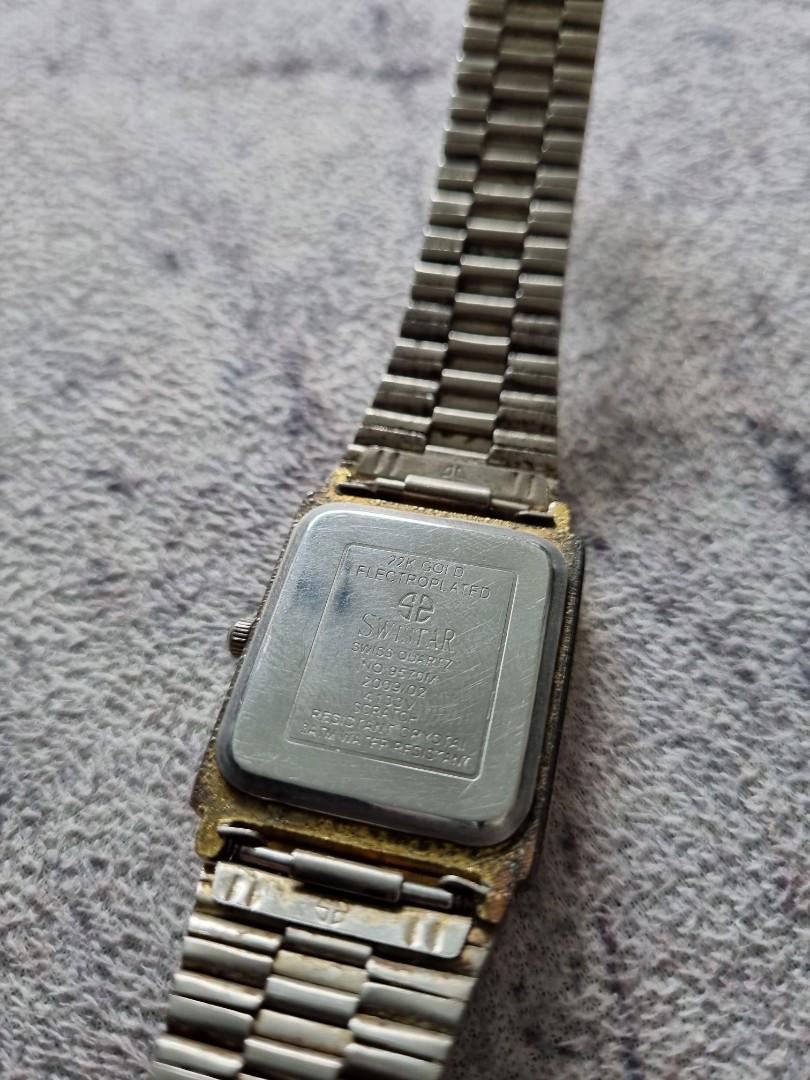 Vintage Swistar Quartz 22k Gold Electroplated Watch, Luxury, Watches on ...