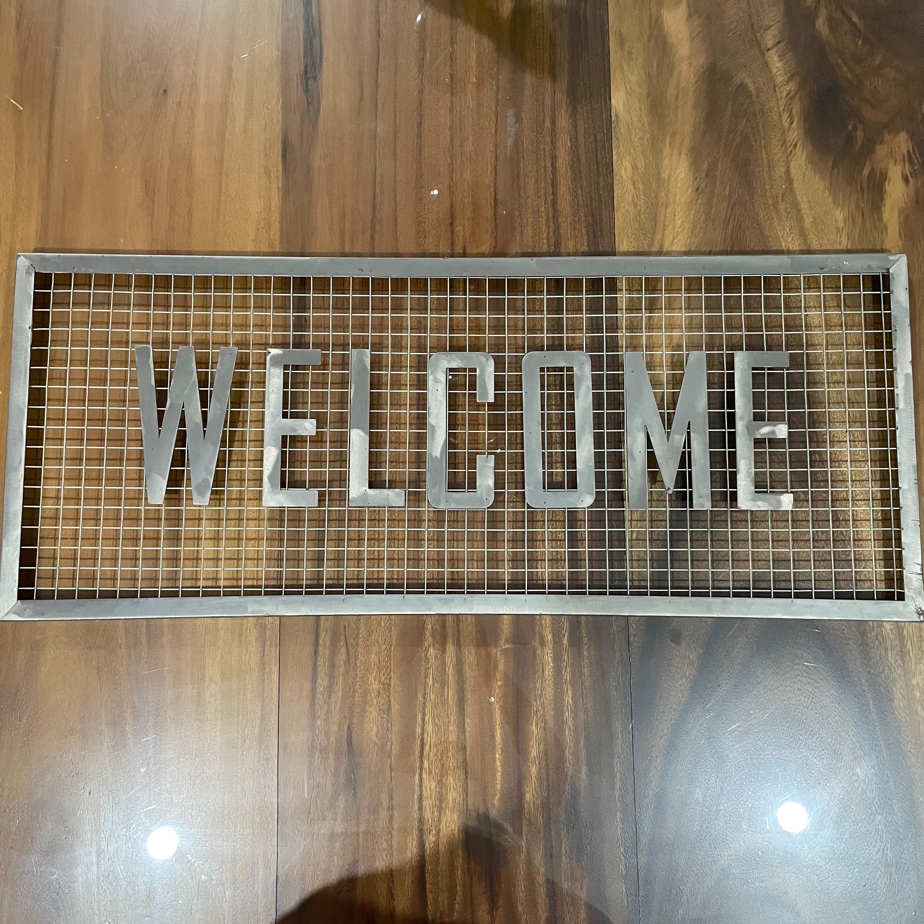 Welcome Metal Mesh Signage, Furniture & Home Living, Home Decor, Wall ...