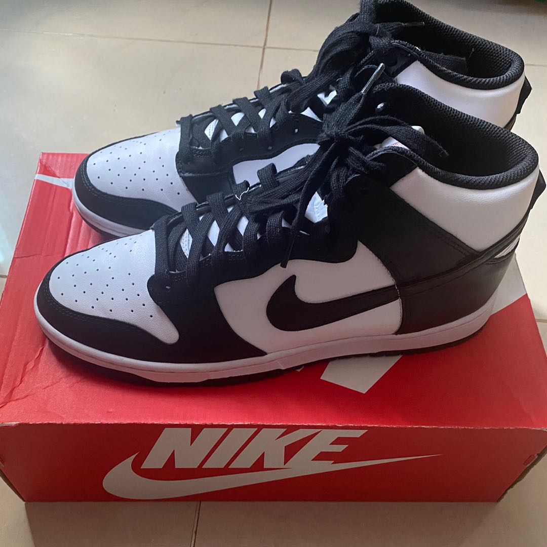 MENS Dunk high panda retro black white nike, Men's Fashion, Footwear ...