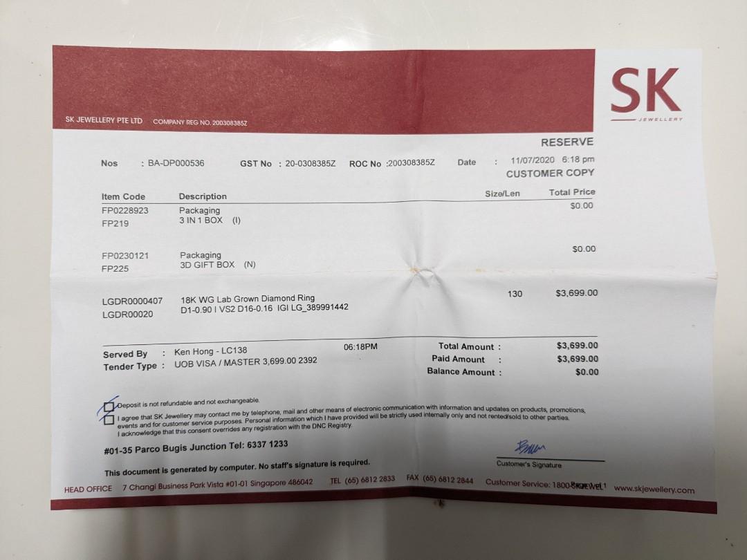 0.9 carat SK lab grown diamond ring, Women's Fashion, Jewelry & Organisers, Rings on Carousell