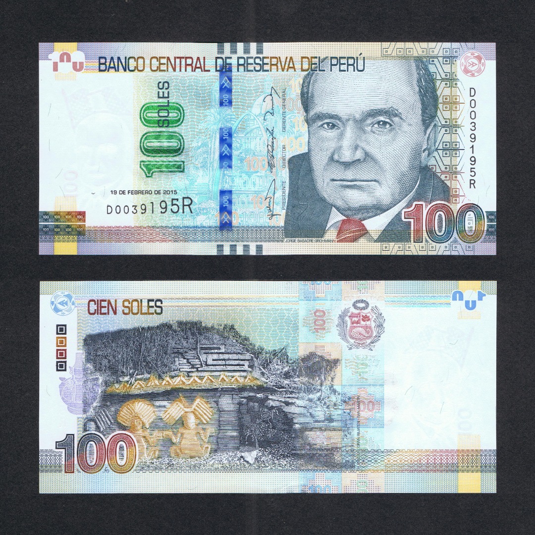2015/2017 PERU 100 SOLES P-195 UNC > JORGE BASADRE GROHMANN CHJACHAPOYA ...
