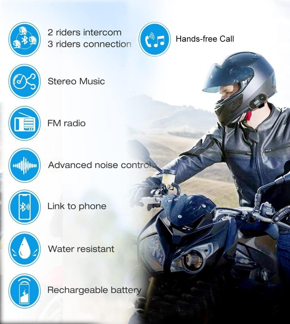 [2145] Motorcycle Helmet Bluetooth Intercom Kit, Motorbike Helmet ...