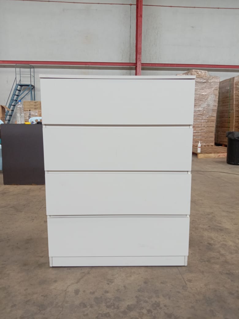 4 Layers Chest Drawer White Storage Cabinet Almari, Furniture & Home ...