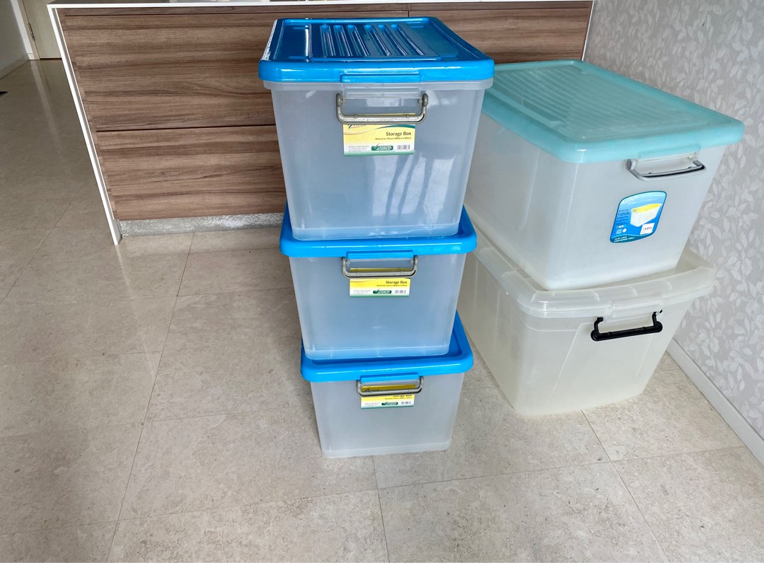 5 Storage Box (Giant, Clip Lock, Wheels, Size 73/85/110 Litres) House ...