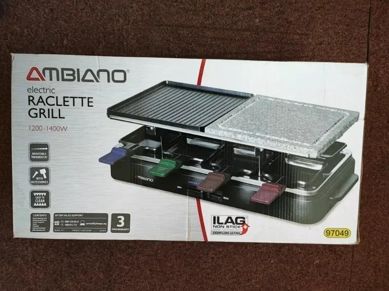 [890] AMBIANO Rustic Stone Raclette Grill Elektrishes Raclette 1200 ...