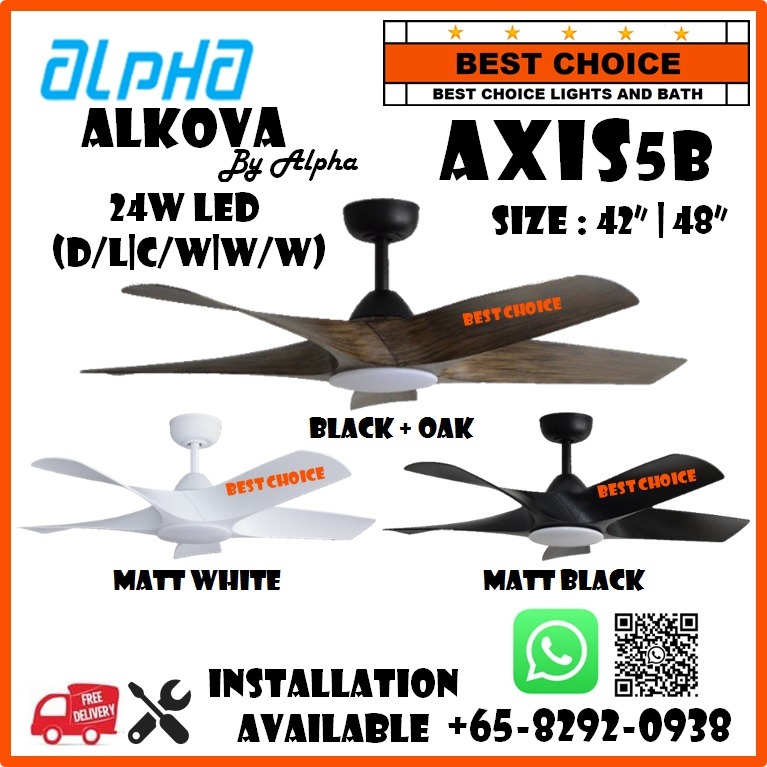 [ NEW DESIGNER CEILING FAN ] ALPHA ALKOVA AXIS 5Blade Ceiling Fan with ...