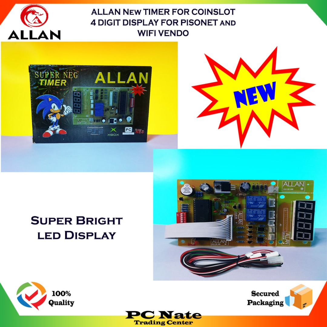 ALLAN New TIMER FOR COINSLOT 4 DIGIT DISPLAY FOR PISONET and WIFI VENDO ...