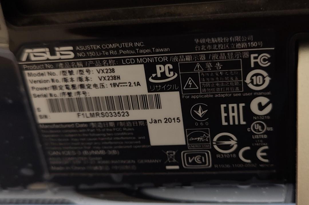 ASUSTEK LCD MONITOR, Computers & Tech, Parts & Accessories, Monitor ...