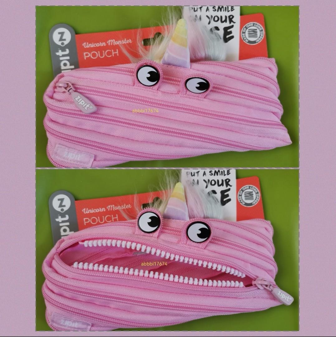 AUTH ZIPIT ZIP IT POUCH - PINK BUNNY UNICORN MONSTER METALLIC GREEN ...
