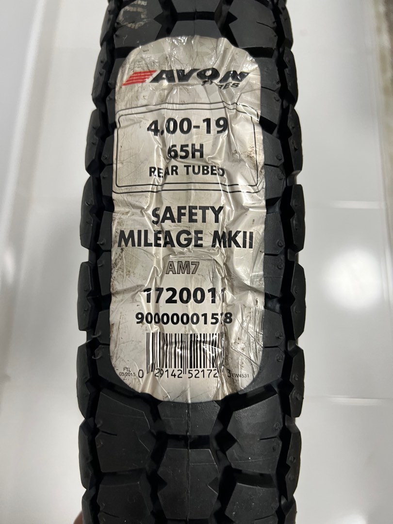 Avon tyre safety mileage MKii 19-4.00 tube type, Motorbikes on Carousell
