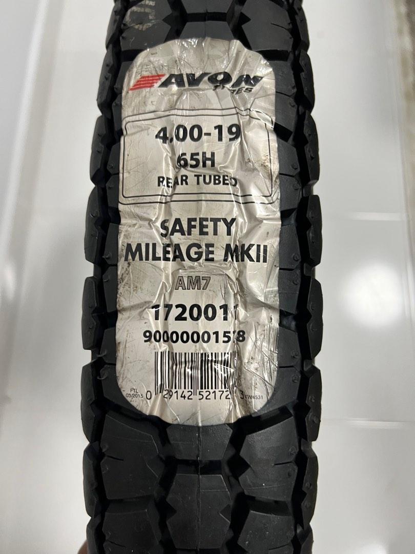 Avon tyre safety mileage MKii 19-4.00 tube type, Motorbikes on Carousell