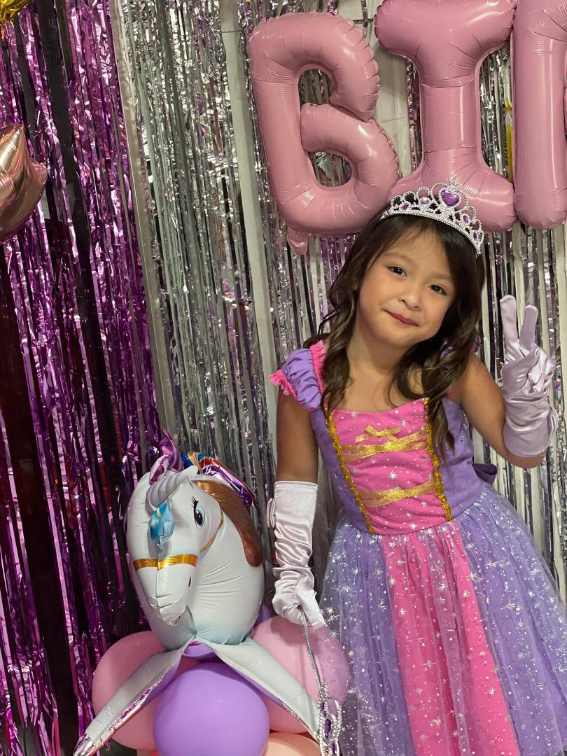 Baby Kids Rapunzel Sofia the First Dress Gown Set Crown Wand Gloves Birthday Costume Purple ...