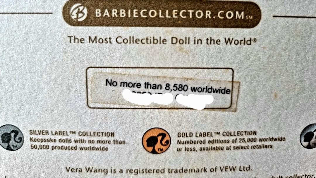 Barbie Gold Label Vera Wang Bride The Romanticist Hobbies And Toys Toys And Games On Carousell