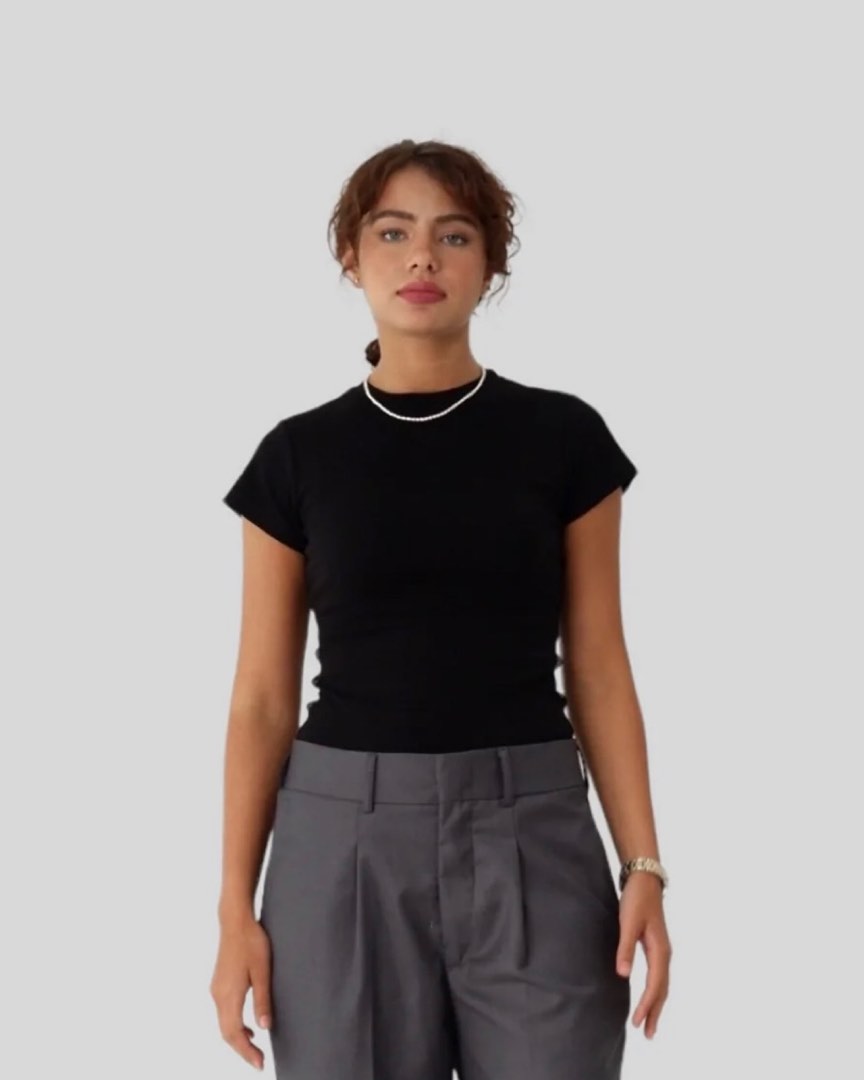 Black Basic Shirt from Undo Clothing, Women's Fashion, Tops, Shirts on ...