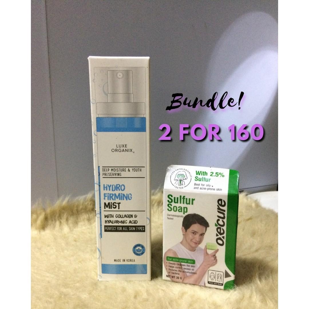 BUNDLE! OXECURE SULFUR SOAP & LUXE ORGANIX HYDRO FIRMING MIST, Beauty ...