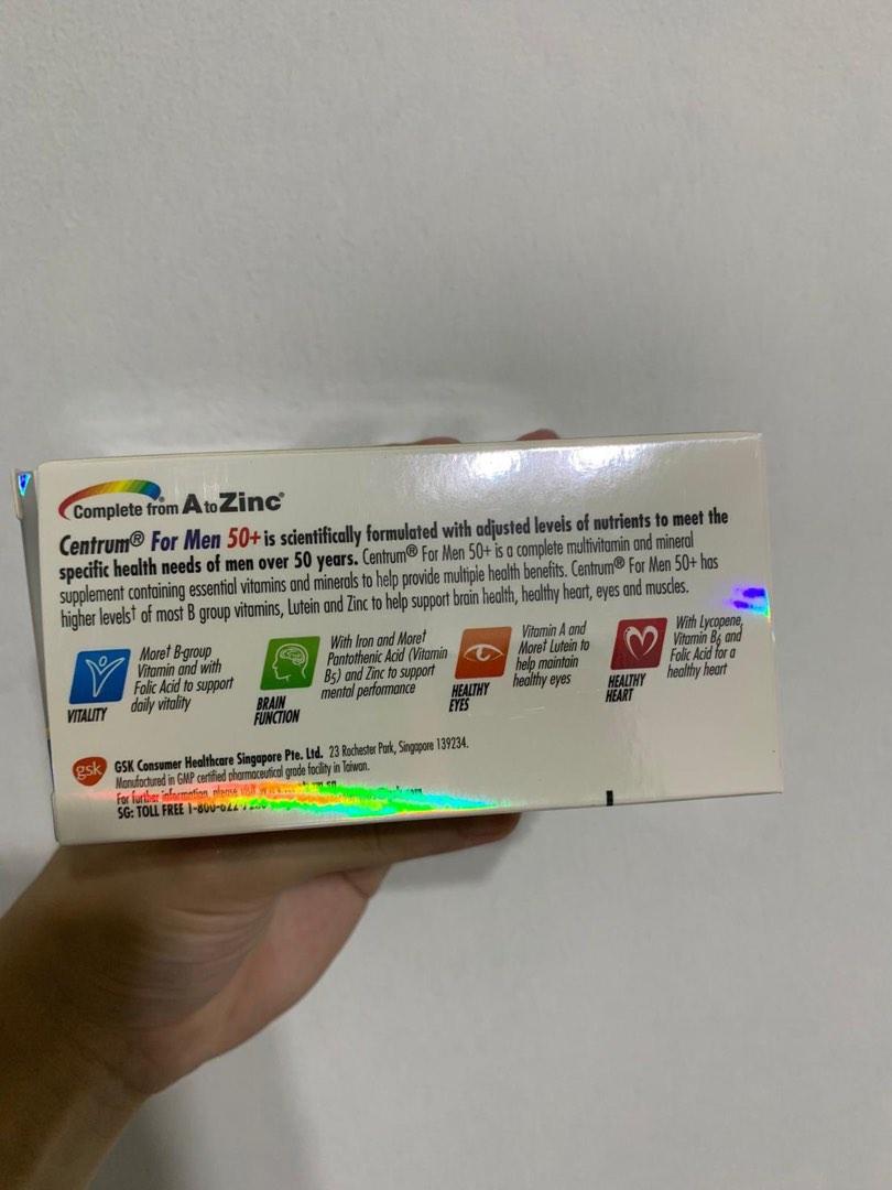 Centrum for Men 50+, Health & Nutrition, Health Supplements, Vitamins ...