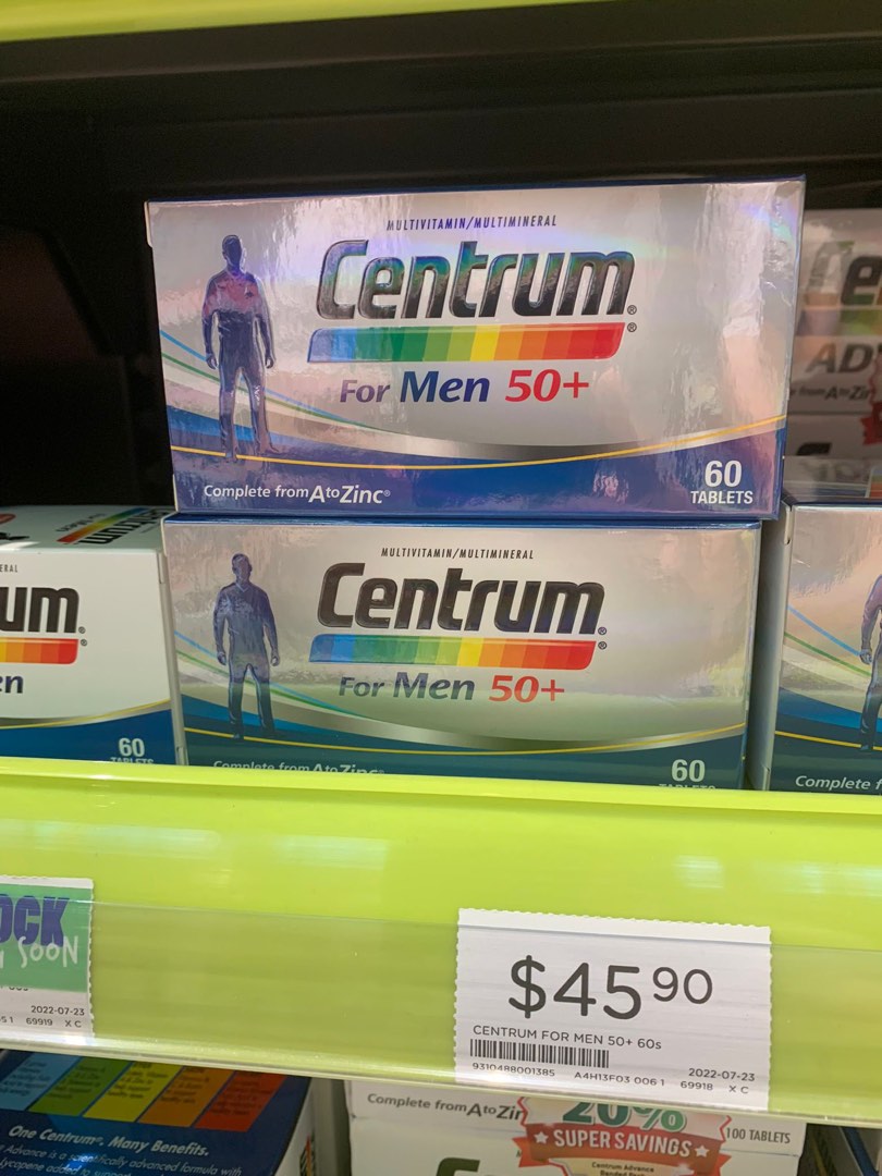 Centrum for Men 50+, Health & Nutrition, Health Supplements, Vitamins ...