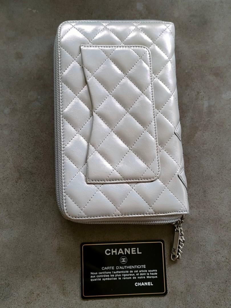 Chanel Cambon Line Silver Lambskin Wallet, Luxury, Bags & Wallets on ...