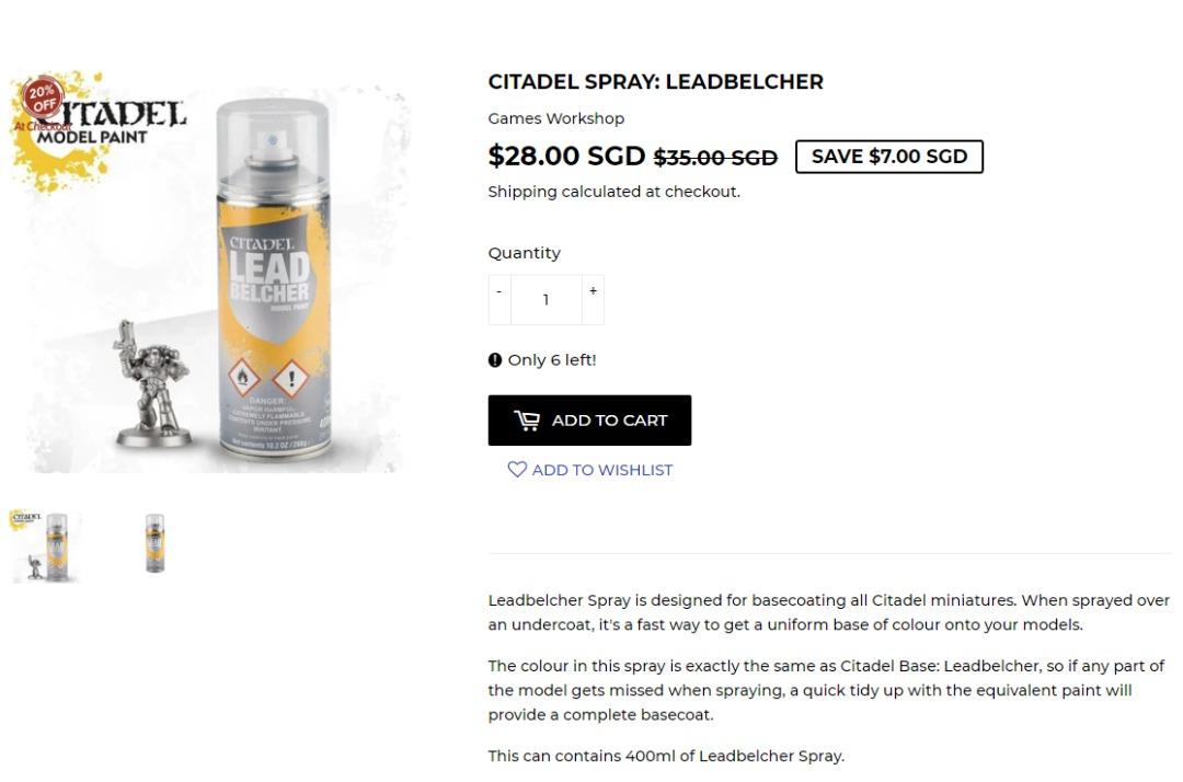 CITADEL SPRAY: LEADBELCHER, CITADEL SPRAY: CHAOS BLACK #Warhammer #40K ...