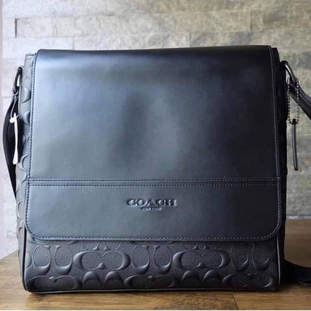 Coach Houston Map Bag In Signature Leather, Men's Fashion, Bags, Sling ...
