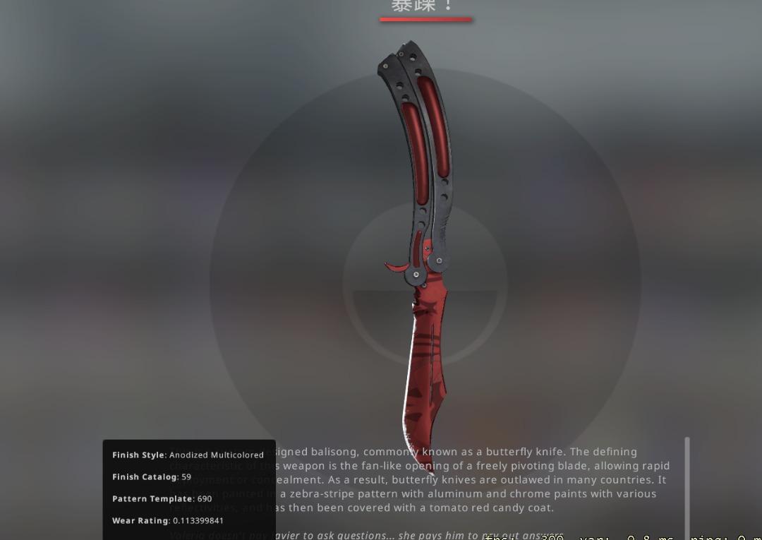 CSGO Butterfly Knife Slaughter MW *rare phoenix pattern*, Video Gaming, Gaming Accessories, In ...