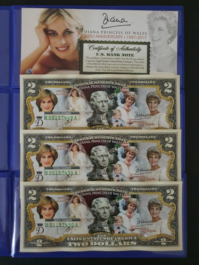 *Diana!!! *Princess Of Wales!!! *20th Anniversary *1997-2017*!!! USD $2 ...
