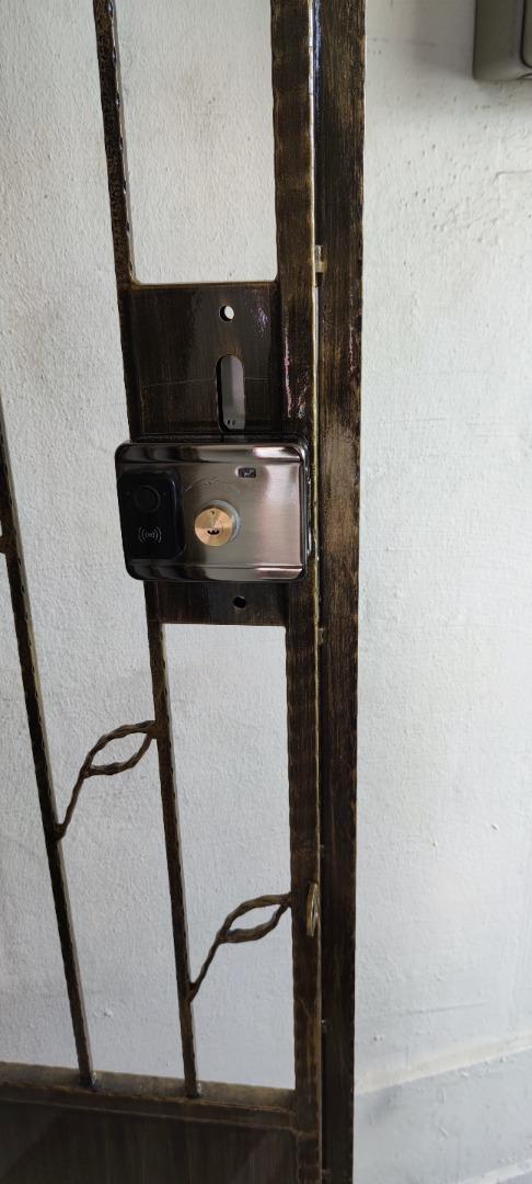 Digital Lock for HDB metal gate, Furniture & Home Living, Security ...