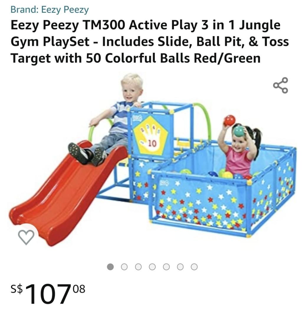 Eezy Peezy 3 in 1 Gym Playset - Slide, Ball Pit, Toss Target (with box ...