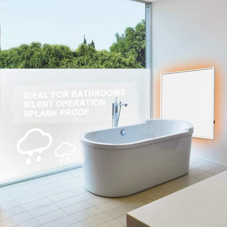 Electric Wall Mounted Space Flat Panel heater, 120V 350W Infrared ...