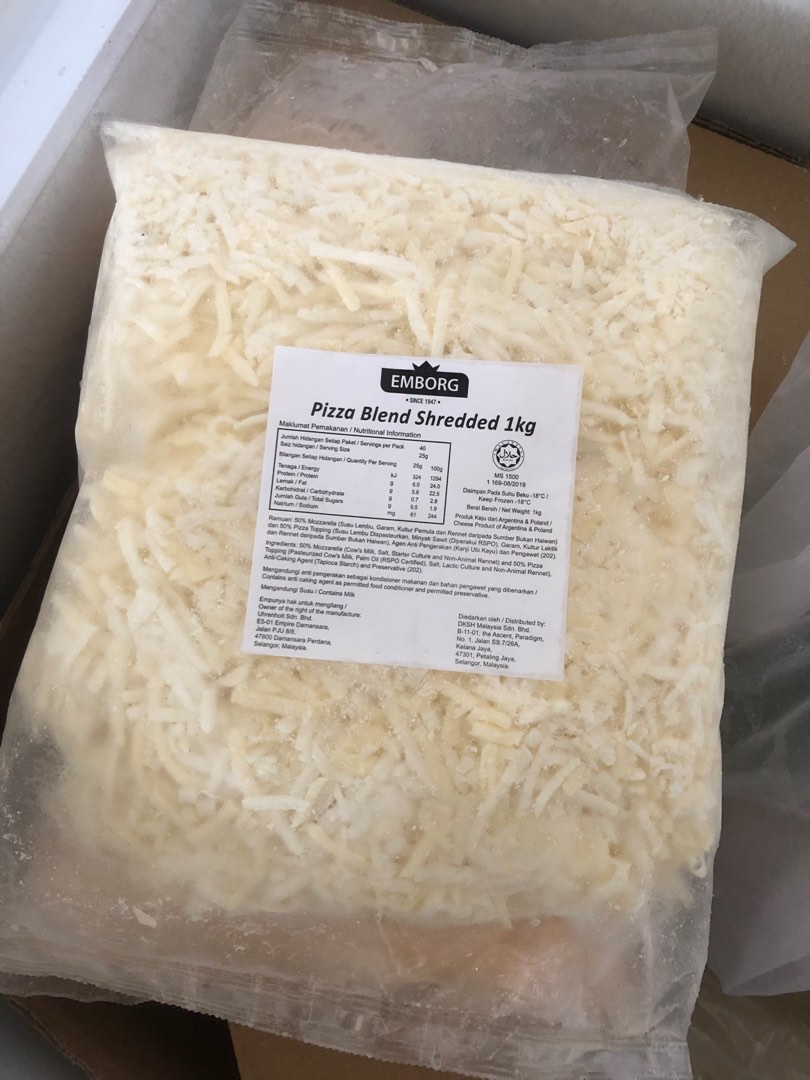 EMBORG MOZZARELLA SHREDDED, Food & Drinks, Chilled & Frozen Food on ...