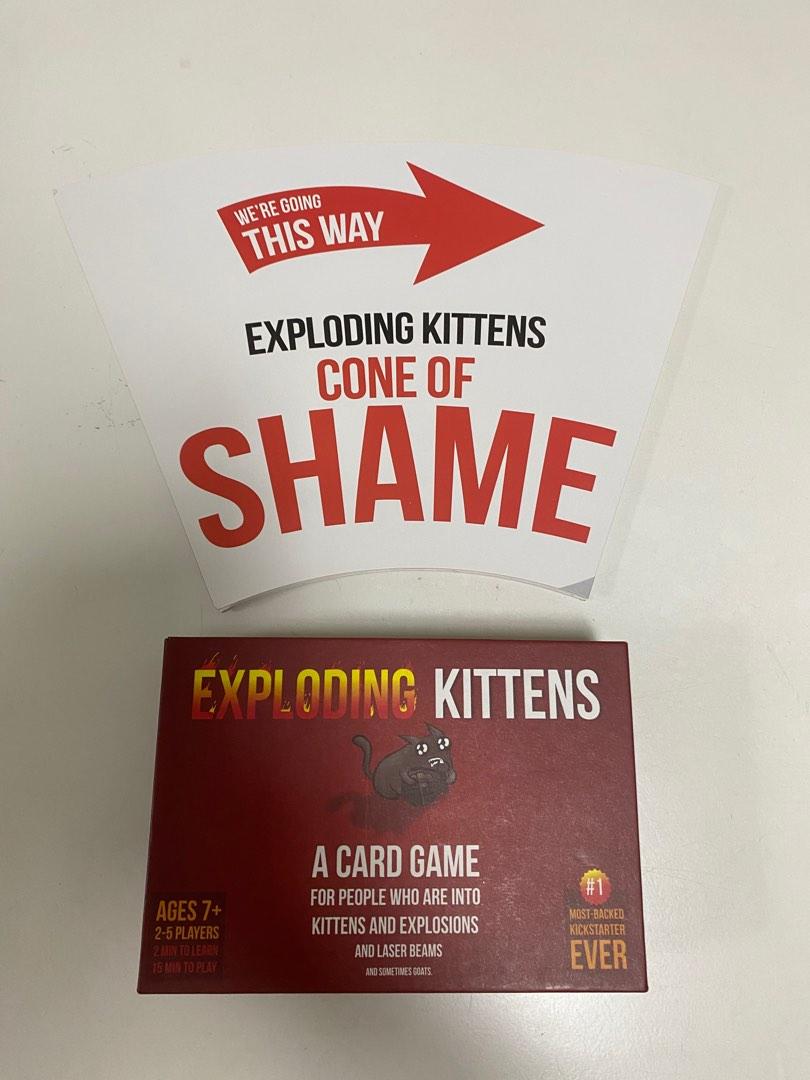 Exploding Kittens with Streaking Kittens expansion, Hobbies & Toys, Toys & Games on Carousell