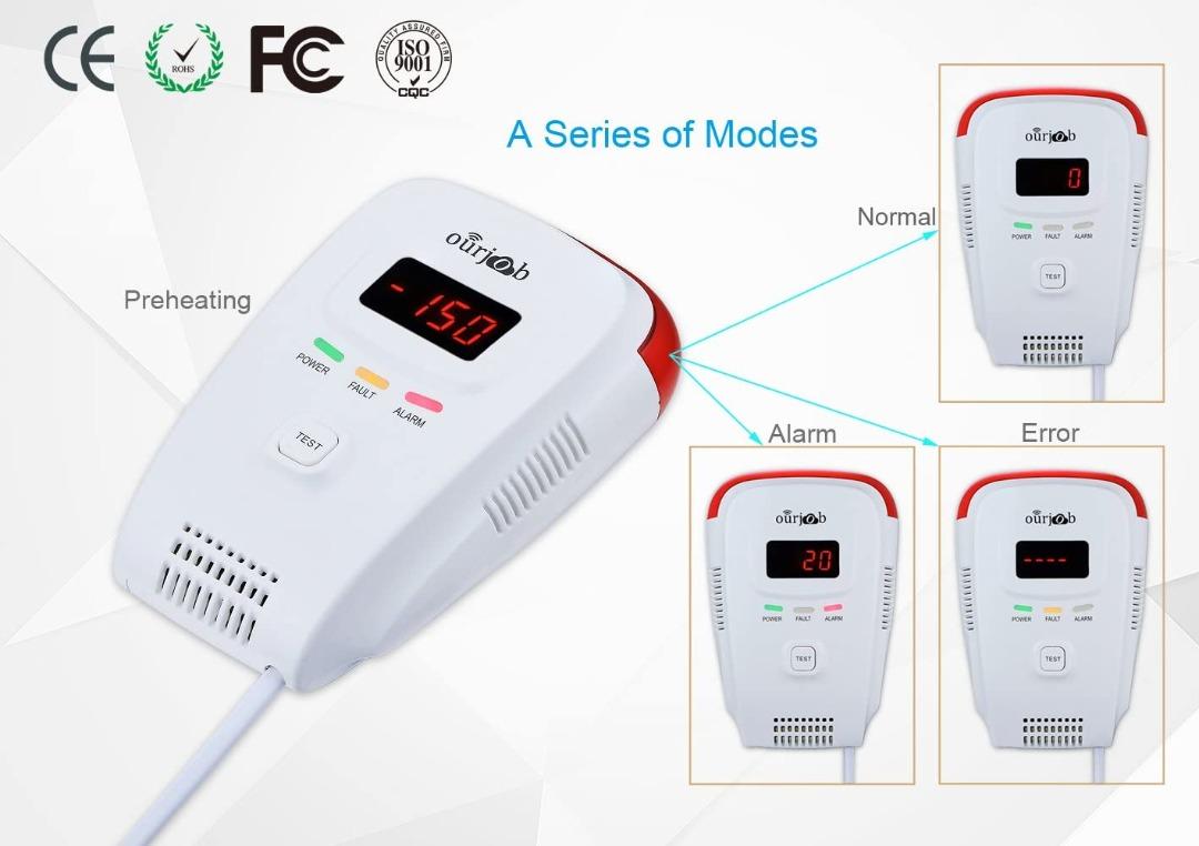 Gas Alarm Detector-Ourjob, Home Use Propane Butane Methane Gas Monitor ...