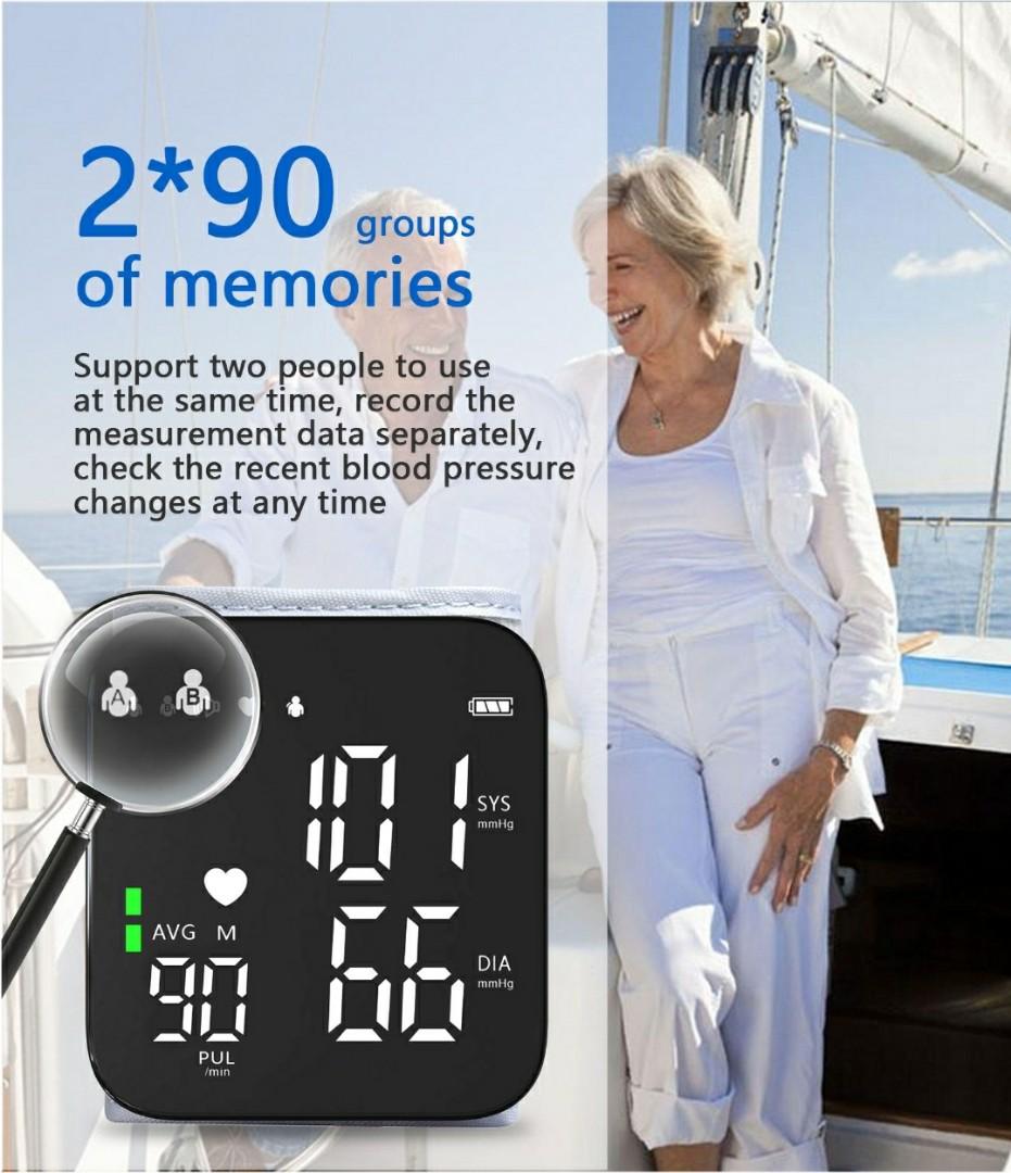 HealthLink Digital Blood Pressure Monitor Electronic Wrist Cuff Smart ...