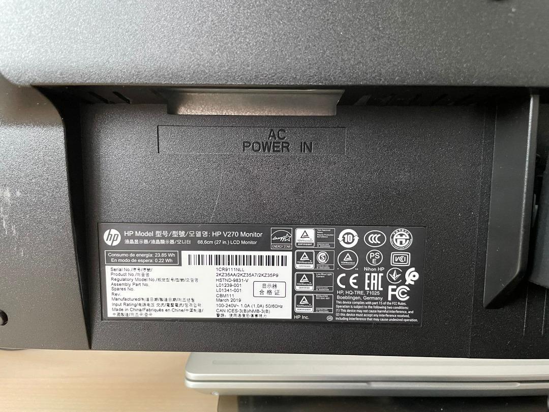 HP V270 LCD Monitor, Computers & Tech, Parts & Accessories, Monitor ...