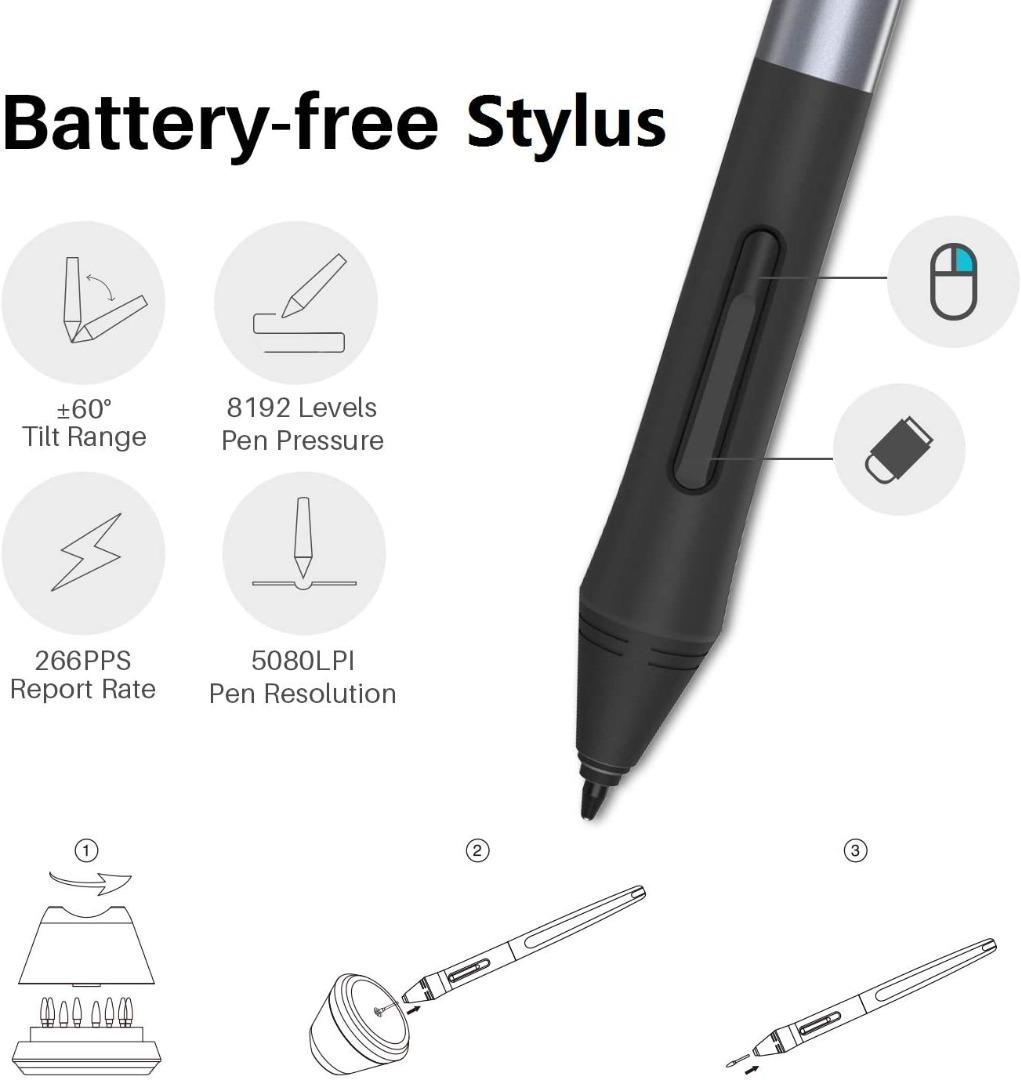 "HUION Inspiroy Ink H320M 2019 NEW Dual-Purpose Design Graphics Tablet ...