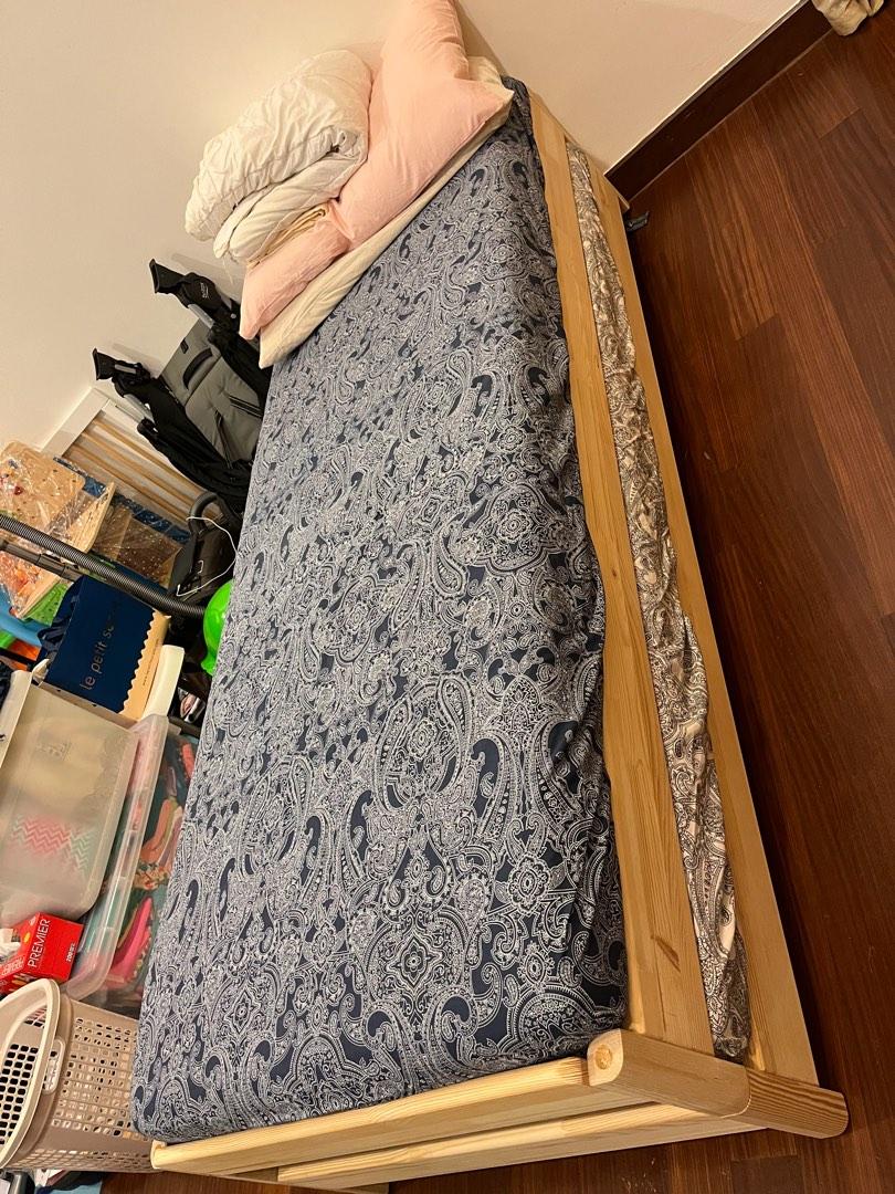 IKEA Utaker stackable beds + Agotnes Mattresses + Bed Linen, Furniture ...
