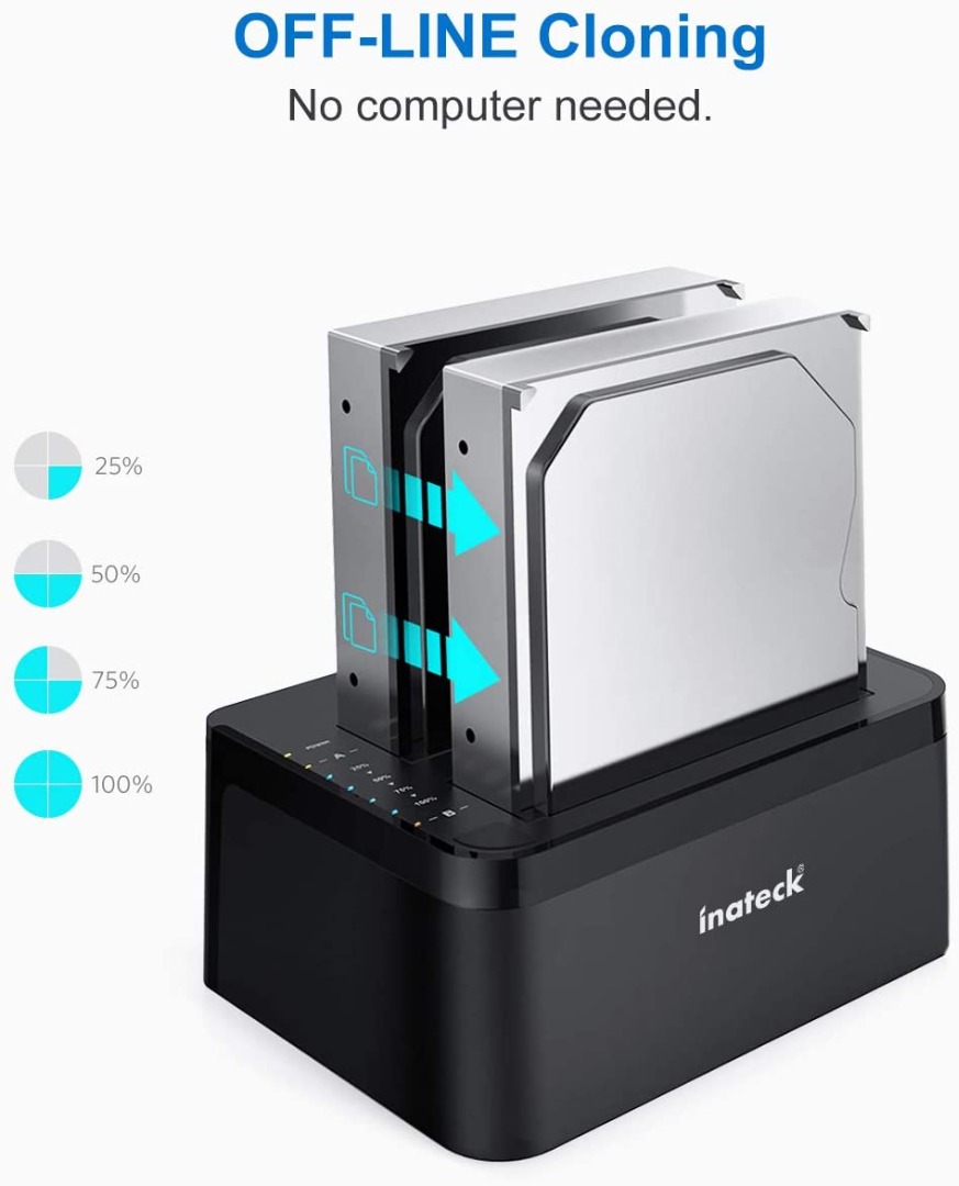 "Inateck USB 3.0 to SATA 2-Bay USB 3.0 Hard Drive Docking Station with ...