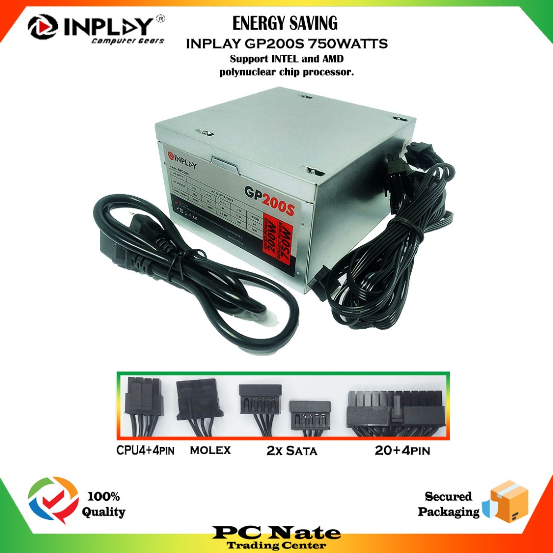 Inplay GP200S Power Supply Unit 750w (PSU)., Computers & Tech, Parts ...