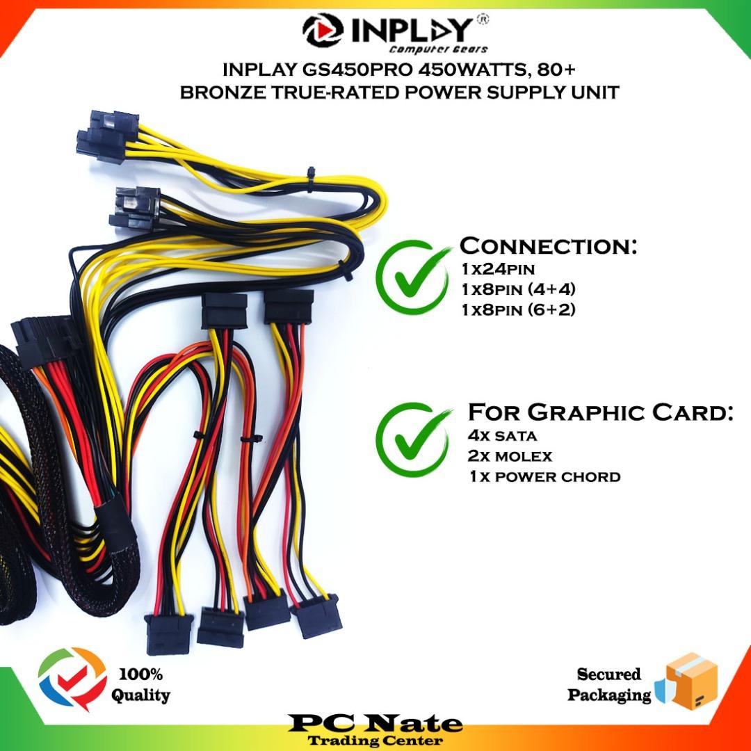 INPLAY PSU GS450Pro (450W) 80Plus Bronze Trust Worthy and Efficient ...