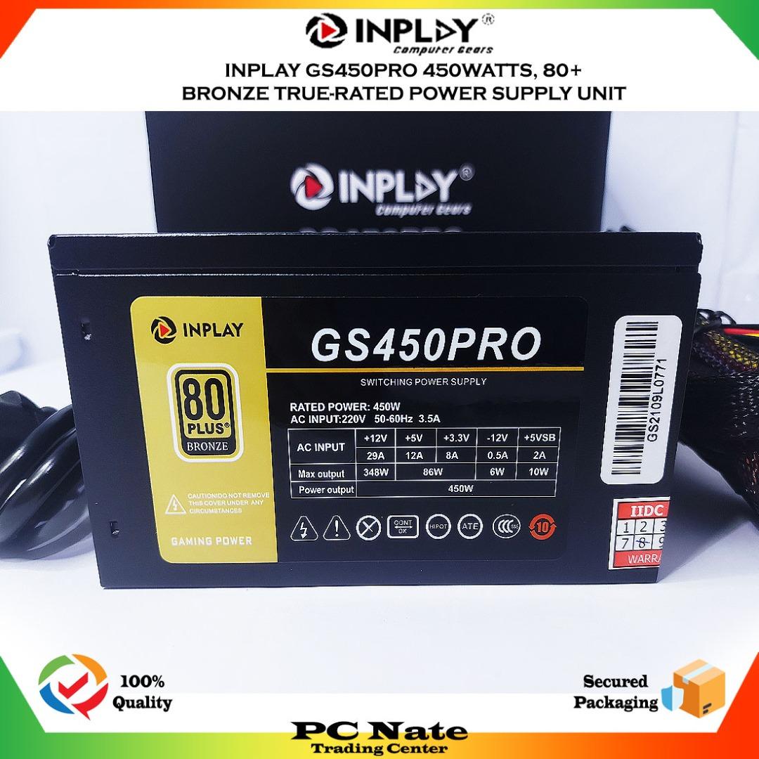 INPLAY PSU GS450Pro (450W) 80Plus Bronze Trust Worthy and Efficient ...