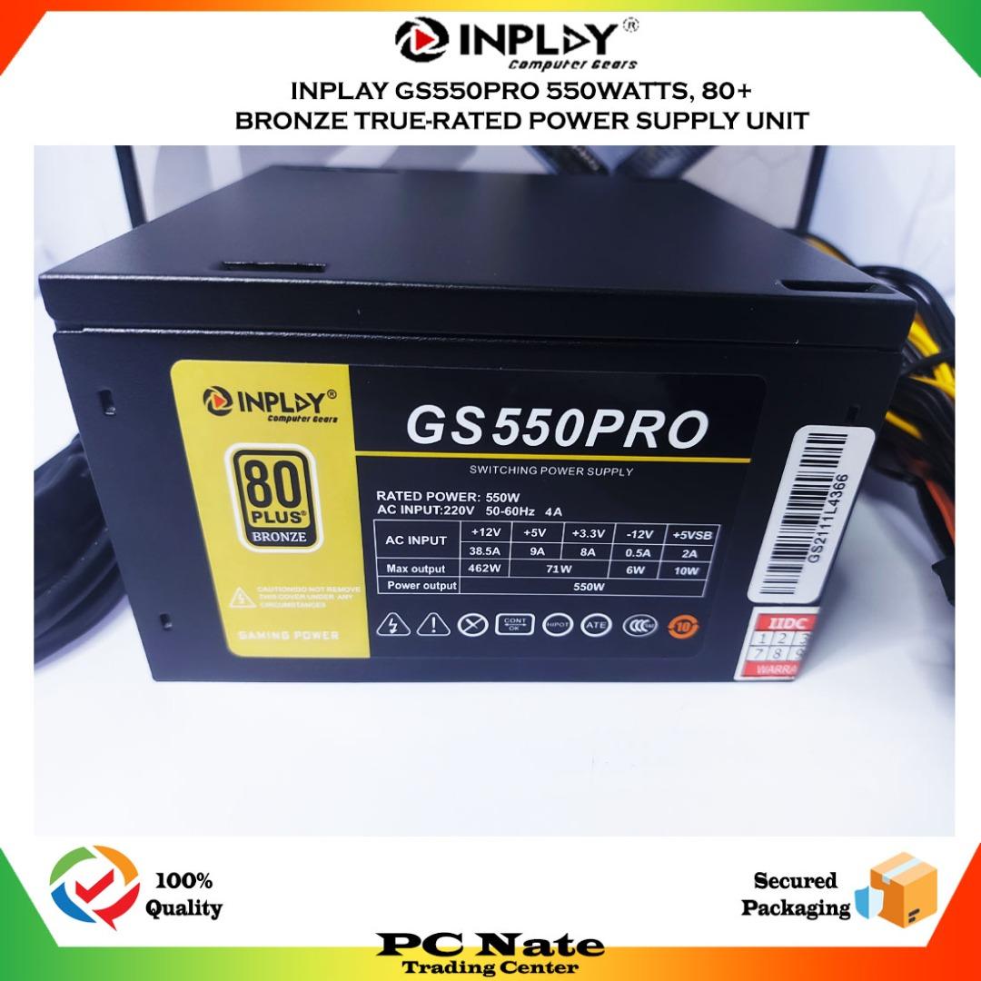 INPLAY PSU GS550Pro (550W) 80Plus Bronze Trust Worthy and Efficient ...