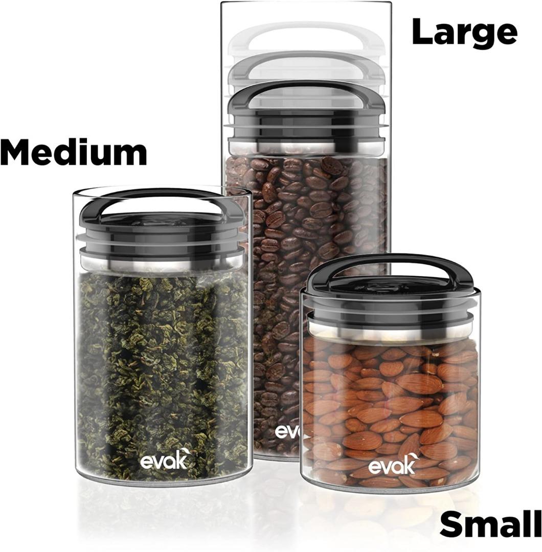 [instock] Prepara Evak Fresh Saver Airless Canister, Glass & Stainless ...